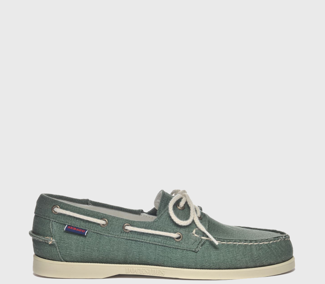 SEBAGO Portland Washed Canvas Λαδί – Como-shoes